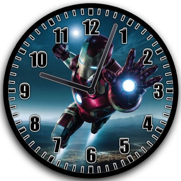 Clock | Wall Decor | Ironman Wall Clock Room Decor Marvel Super Hero ...